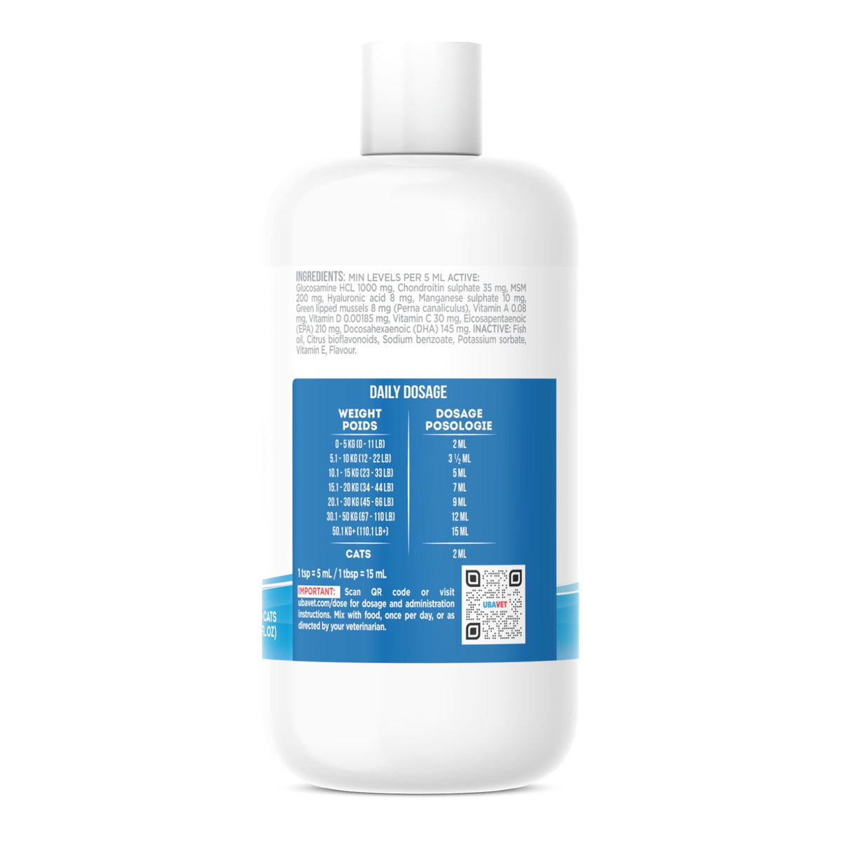 UBAVET Joint Power MEG Maximum Joint Care Liquid for Cats and Dogs ...