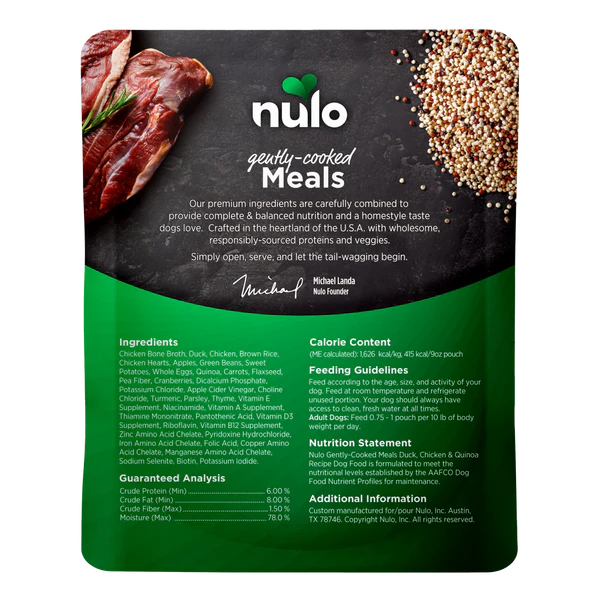 Nulo Gently-Cooked Meals Duck & Quinoa Recipe - Audubon, NJ - Garden ...
